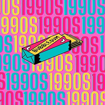 "1990s retro design 8 - Bubblegum Pink Background" Sticker for Sale by ...