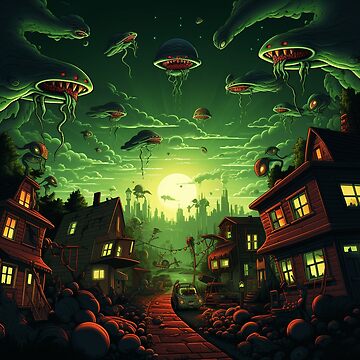 "Alien Invasion Scary Glow Green" Sticker for Sale by martinhect0r ...