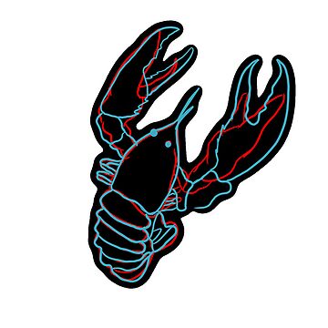 "3D Neon Crawfish" Sticker for Sale by livingdolefully | Redbubble