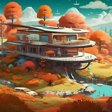 "Hypercolour Retrofuturist Dreamhouse XI" Art Print for Sale by Bondi ...