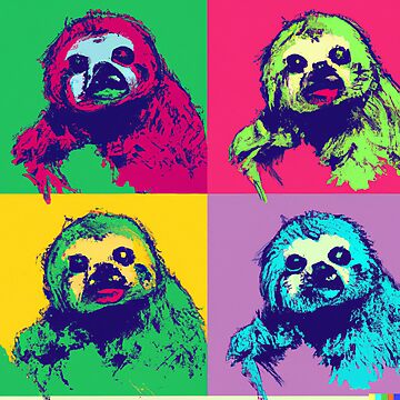 "Colourful Retro Sloth" Sticker for Sale by Denjones-Gifts | Redbubble