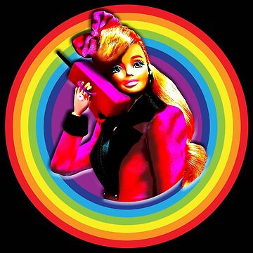 "Barbie Rainbow Circle Pink Baby Doll 1980s V4a" Sticker for Sale by ...