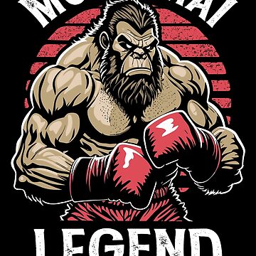 "Muay Thai Fighter Warrior Legend Bigfoot Sasquatch Boxing" Essential T ...