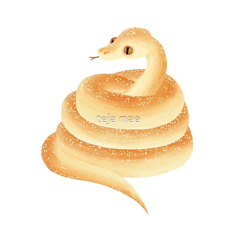 "snake bagel (snagel)" by kattdjur | Redbubble