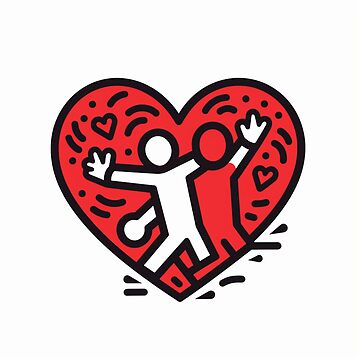 "Keith Haring Heart Poster, Minimalist Keith Haring Poster, Keith ...