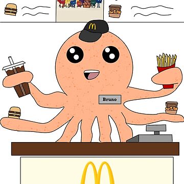 "McDonalds Octopus" Sticker for Sale by Simbaspride | Redbubble