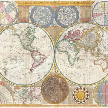 "1794 Samuel Dunn Wall Map of the World in Hemispheres - Geographicus ...