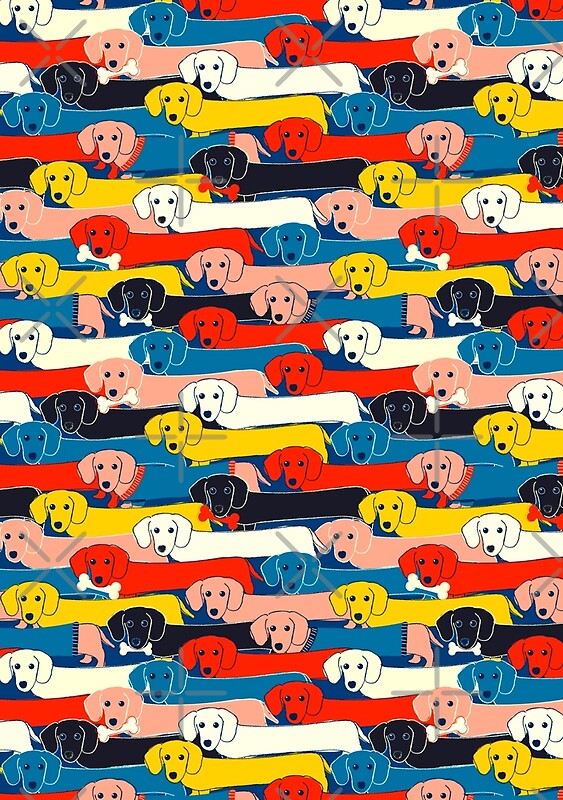 "COLORED CUTE DOGS PATTERN 2" by ShowMeMars | Redbubble