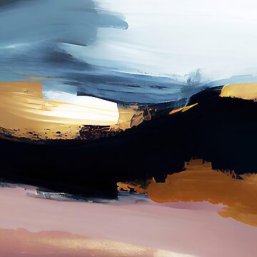 "Soft Blue, Yellow, Pastel Mauve Abstract Art Painting" Sticker for ...