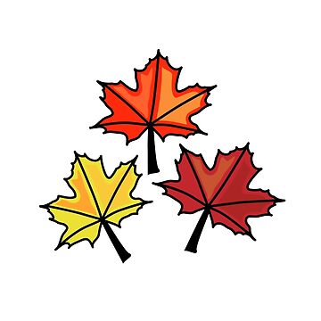 "3 Fall Leaves" Sticker for Sale by Catherine MacKay | Redbubble