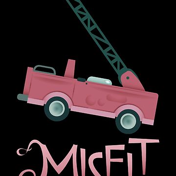 "Misfit - Pink Fire Engine" Sticker for Sale by FuchsMalinda | Redbubble