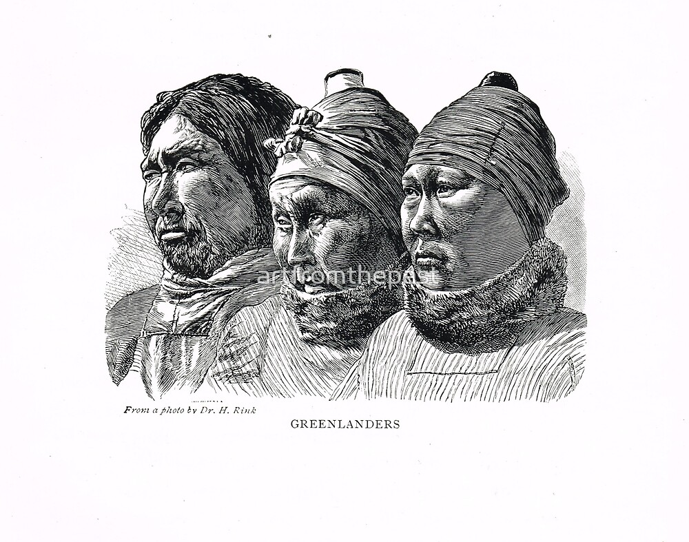 "19th century Greenlanders in profile" by artfromthepast | Redbubble