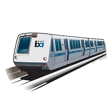 "Illustration of a BART Train (Bay Are Rapid Transit)" Sticker for Sale ...