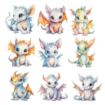 "Baby Dragon Collection" Sticker for Sale by EmberlyDawn | Redbubble