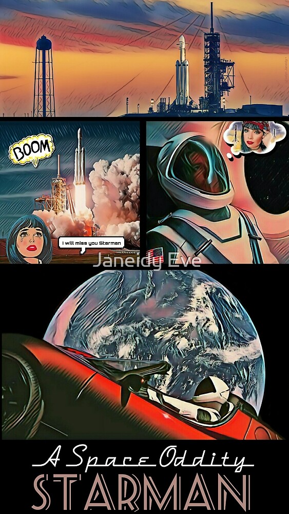 "Starman -Car In Space •comic style•" by Janeidy Eve | Redbubble