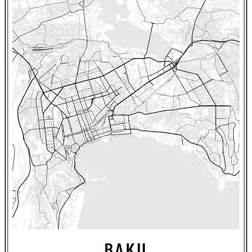 "Azerbaijan , Baku City Map" Poster for Sale by map-outfit | Redbubble