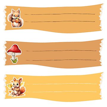 "Aesthetic book autmn squirrel name label tag vintage school" Sticker ...