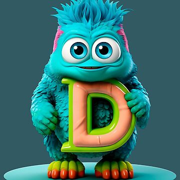 "Adorable Kids Monster Alphabet Letter D Funny Back to School ...