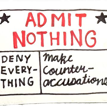 "Admit Nothing" Sticker for Sale by gwenbird | Redbubble