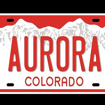 "Aurora Colorado Red License Plate" Sticker for Sale by BahayProduction ...