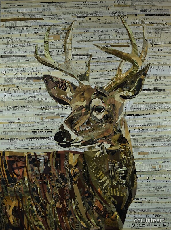 "Whitetail Deer Collage Art Unique" by cewhiteart | Redbubble