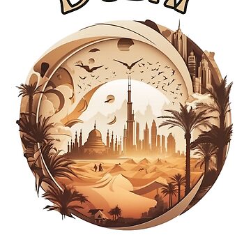 "Dubai City United Arab Emirates Street Art - Retro Fantasy " Sticker ...