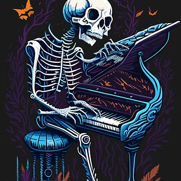 "Classical Elegance in Bones: Skeleton Playing Piano for Halloween ...
