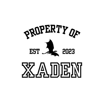 "Property Of Xaden - Fourth Wing" Sticker for Sale by ChapterChums ...