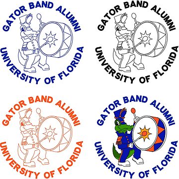 "Gator Band Alumni Association Graphic, 4-Square Logo Design" Sticker ...