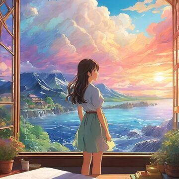 "Window to Wonder - Dreamy Girl caught in the Moment" Art Board Print ...