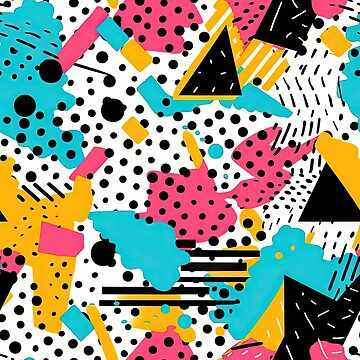 "Funky 80s and 90s Nostalgia Pop Pattern" Sticker for Sale by ...