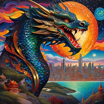 "Cosmic Trippy Dragon Dreams 17" Sticker for Sale by benitodelray ...