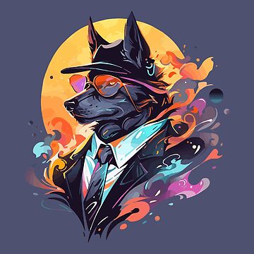 "A spy dog portrait" Sticker for Sale by etherElric | Redbubble