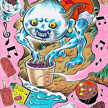 "Azukiarai, The Red Bean Grinder Japanese Yokai Ghost" Sticker for Sale ...