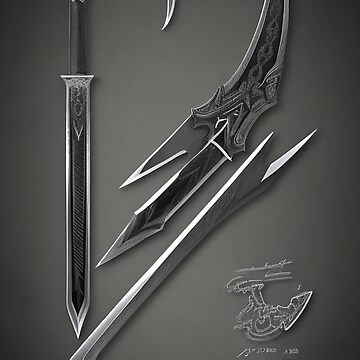 "Legendary Weapon Patent Black Razor Blade" Poster for Sale by ...
