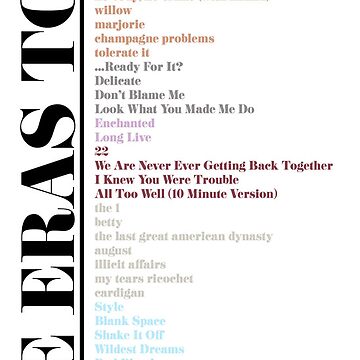 "eras tour UPDATED SETLIST" Sticker for Sale by Lautaro Britos | Redbubble