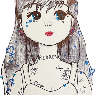 "Sad Punk Girl Cutie" Sticker for Sale by Molunit89 | Redbubble