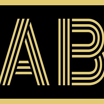 "AB Initials Gold Geometric Letters" Sticker for Sale by jeallan ...