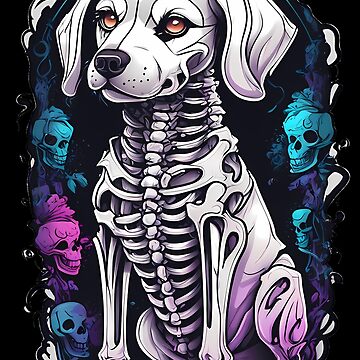"Eerie and Cute Gothic Dog Skeleton Illustration" Essential T-Shirt for ...