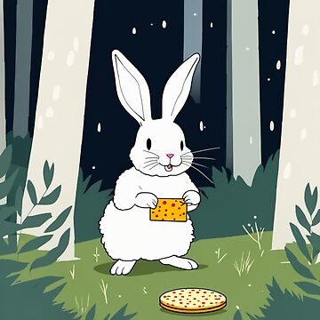 "A Rabbit Eating In The Forest" Sticker for Sale by Joseph Hail | Redbubble