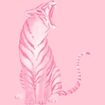 "Pink Tiger Poster, Pink Tiger Wall Art, Tiger Lover" Art Print for ...