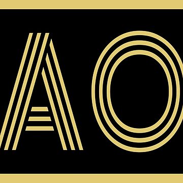 "AO Initials Gold Geometric Letters" Sticker for Sale by jeallan ...