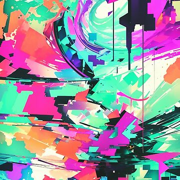 "80s Color Glitch Art" Sticker for Sale by Kyle Aungst | Redbubble