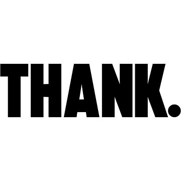 "Thank." Sticker for Sale by BobbieHiatt | Redbubble