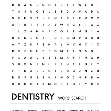 "Dentist Word Search Puzzle | Dentistry Orthodontist" Poster for Sale ...
