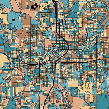 "Atlanta Map Pattern in Mid Century Pastel" Sticker for Sale by ...