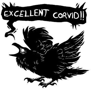 "Excellent corvid" Sticker for Sale by Fishtrouts | Redbubble