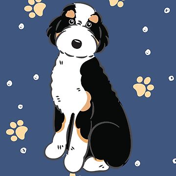 "Black Tri Color Aussiedoodle Aussie Doodle Dog" Sticker for Sale by ...