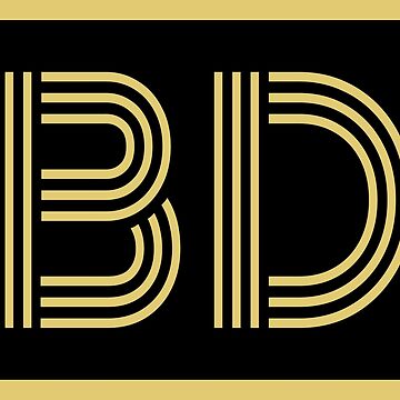 "BD Initials Gold Geometric Letters" Sticker for Sale by jeallan ...