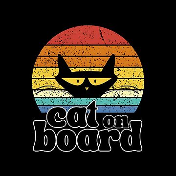 "Cat On Board" Sticker for Sale by ShirtTeeStorm | Redbubble